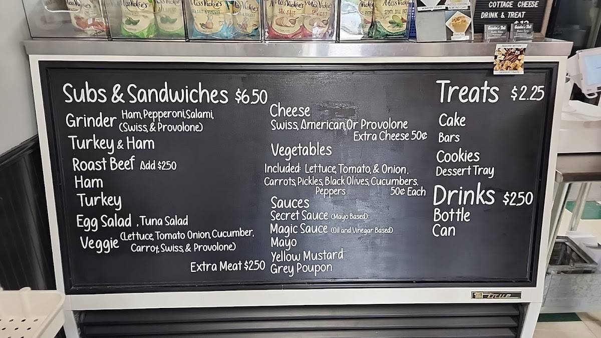 Menu at Grinder's Deli, Austin
