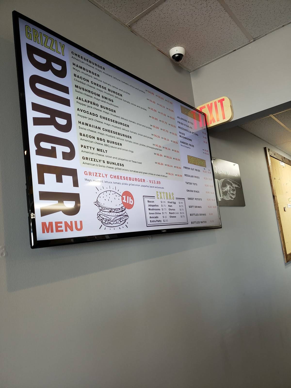 Menu at Grizzly Burger House restaurant, Savoy, 106 E Hayes St