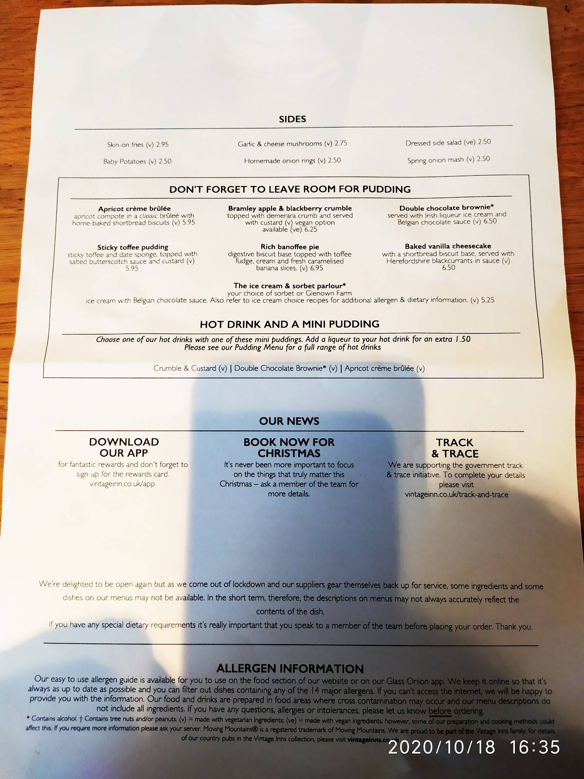 Menu at Groes Wen Inn Penhow Newport pub & bar, Langstone