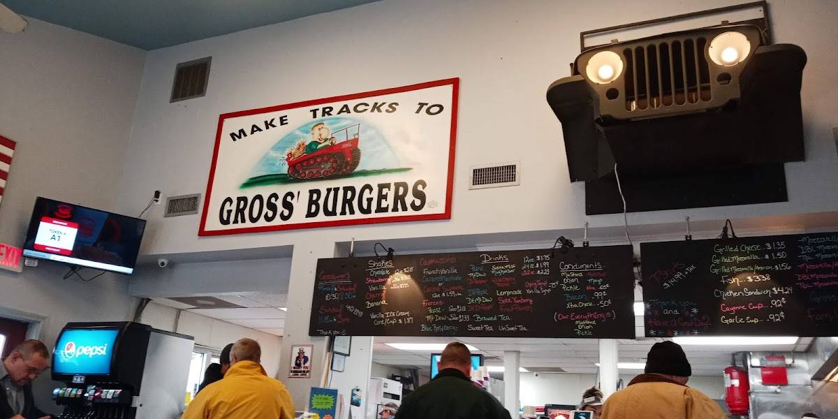 Menu at Gross' Burgers fast food, Danville