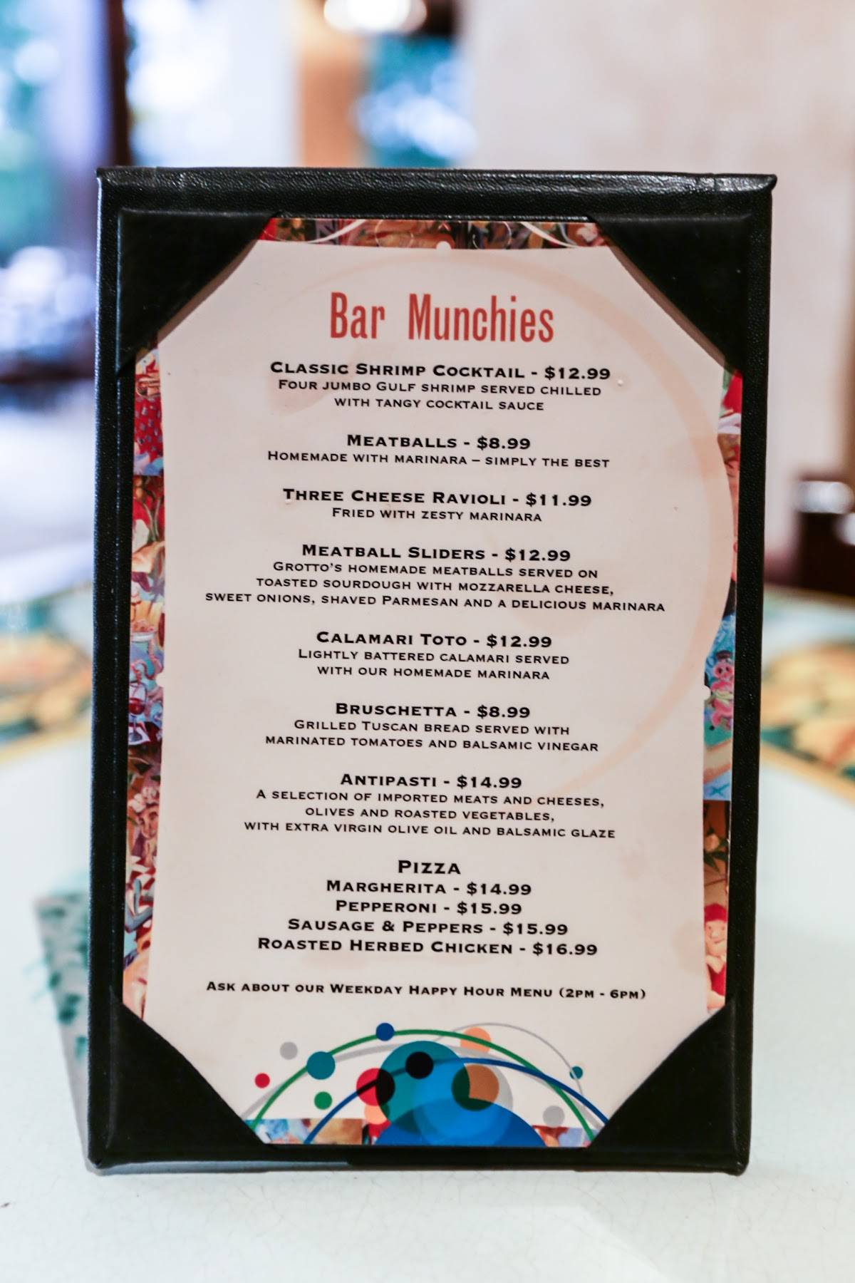 Menu at Grotto Ristorante pizzeria, Las Vegas