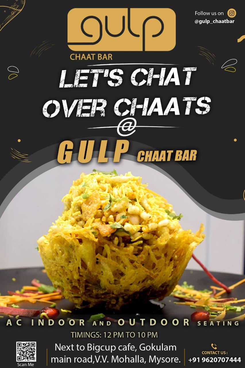 Menu at Gulp Chaat Bar, Mysuru