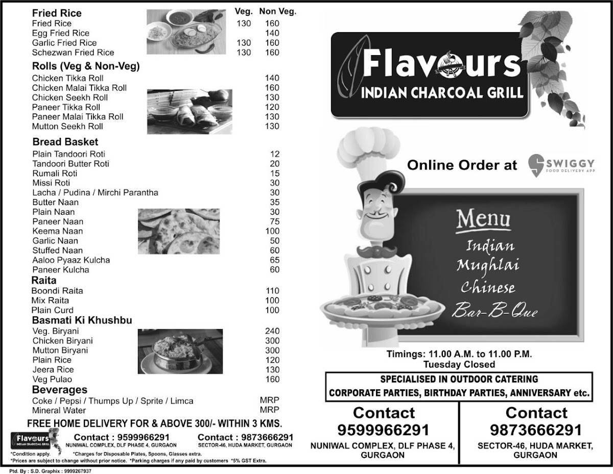 Menu at Flavours, Gurugram, Nuniwal Complex