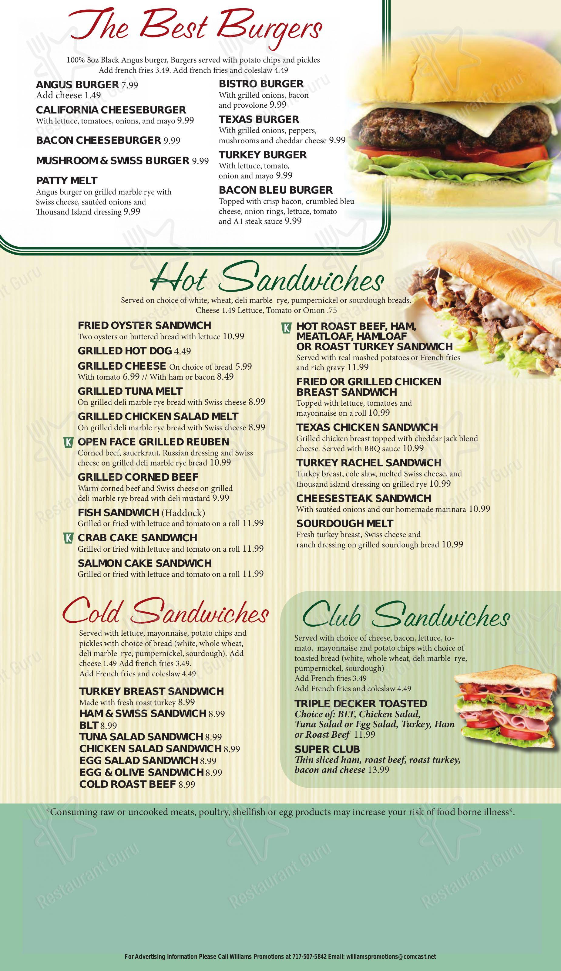 Menu at Gus's Keystone Family Restaurant, Mount Joy