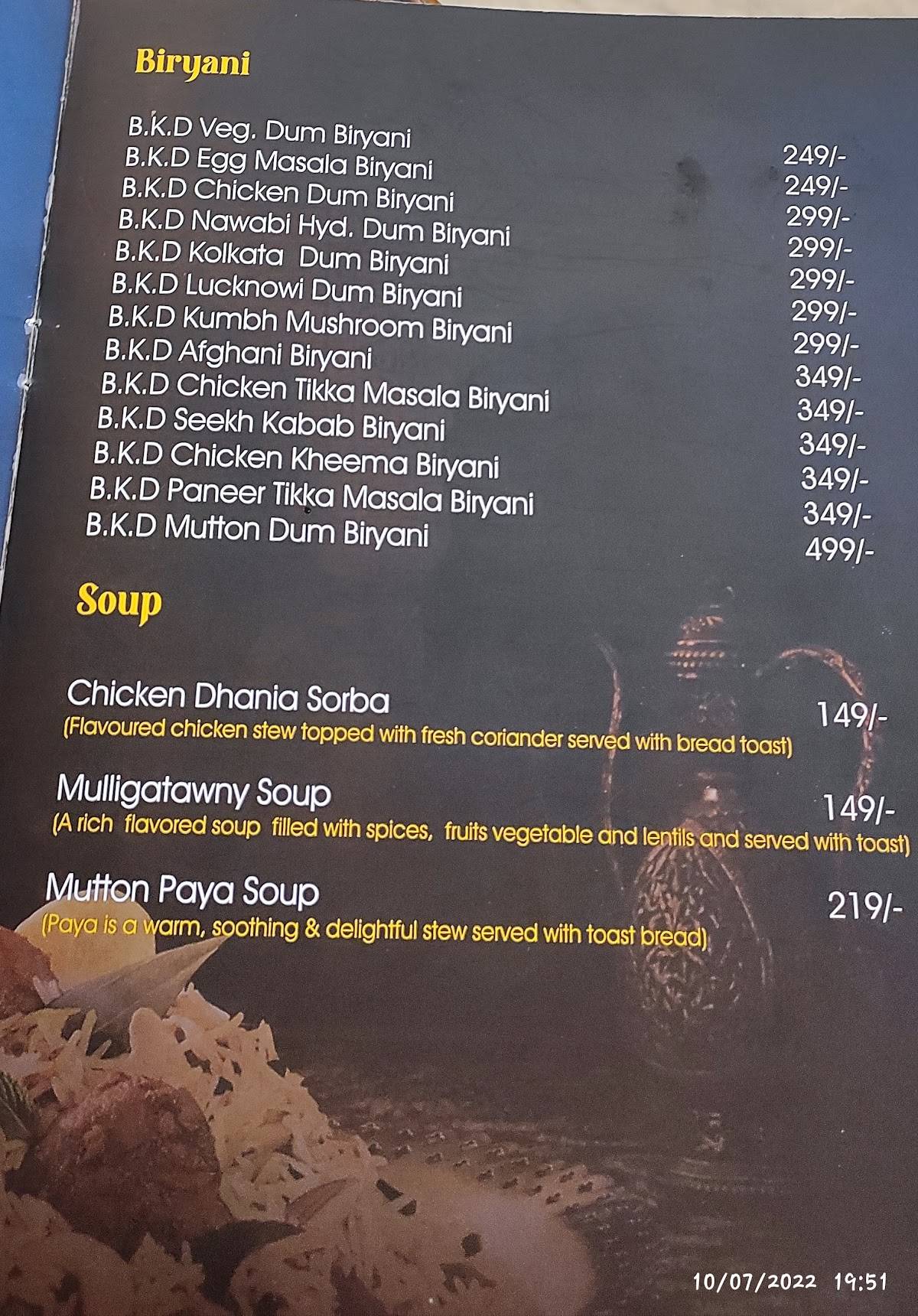 Menu at Biryani King Dum, Guwahati