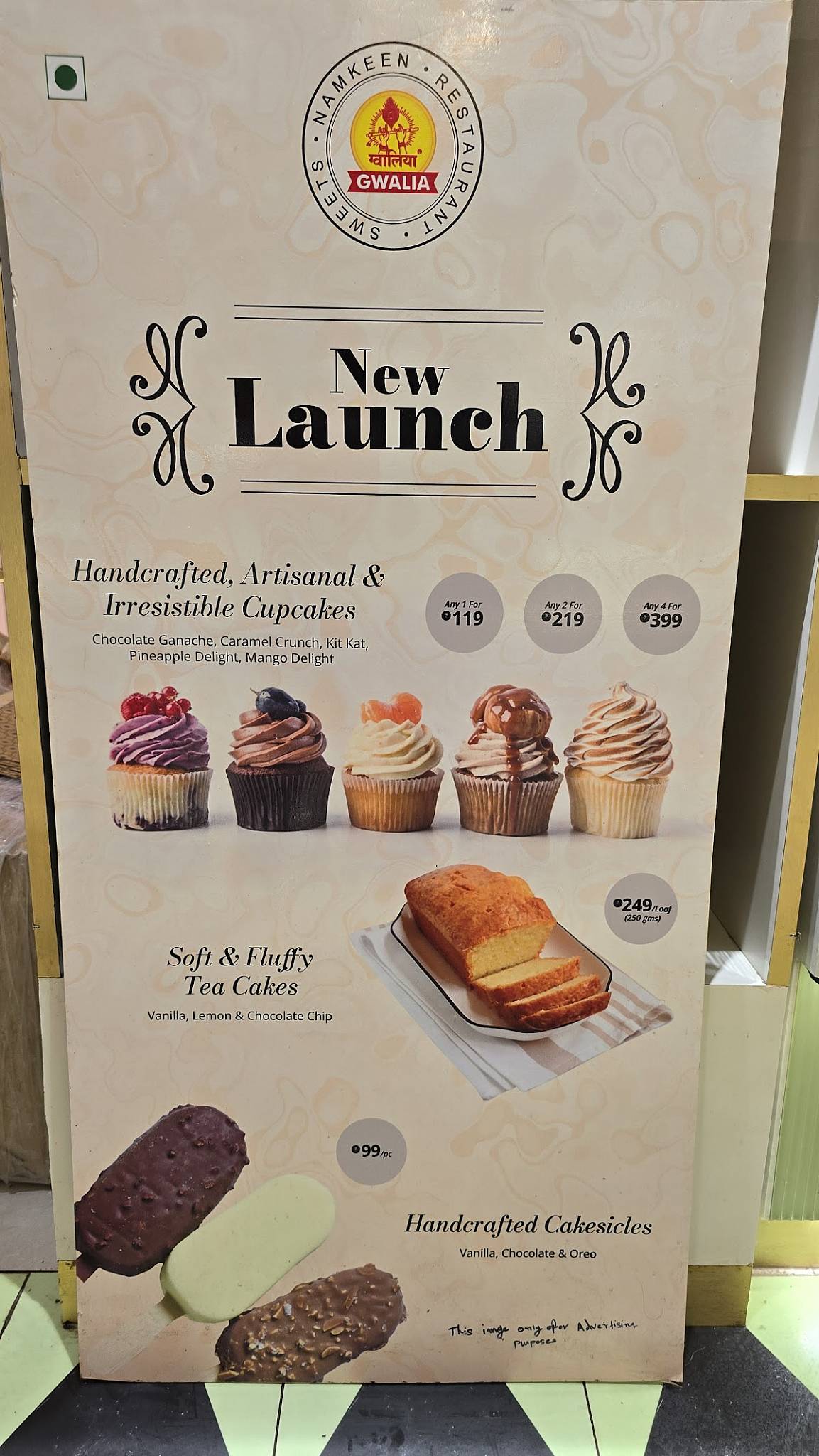 Menu at Gwalia, Bengaluru