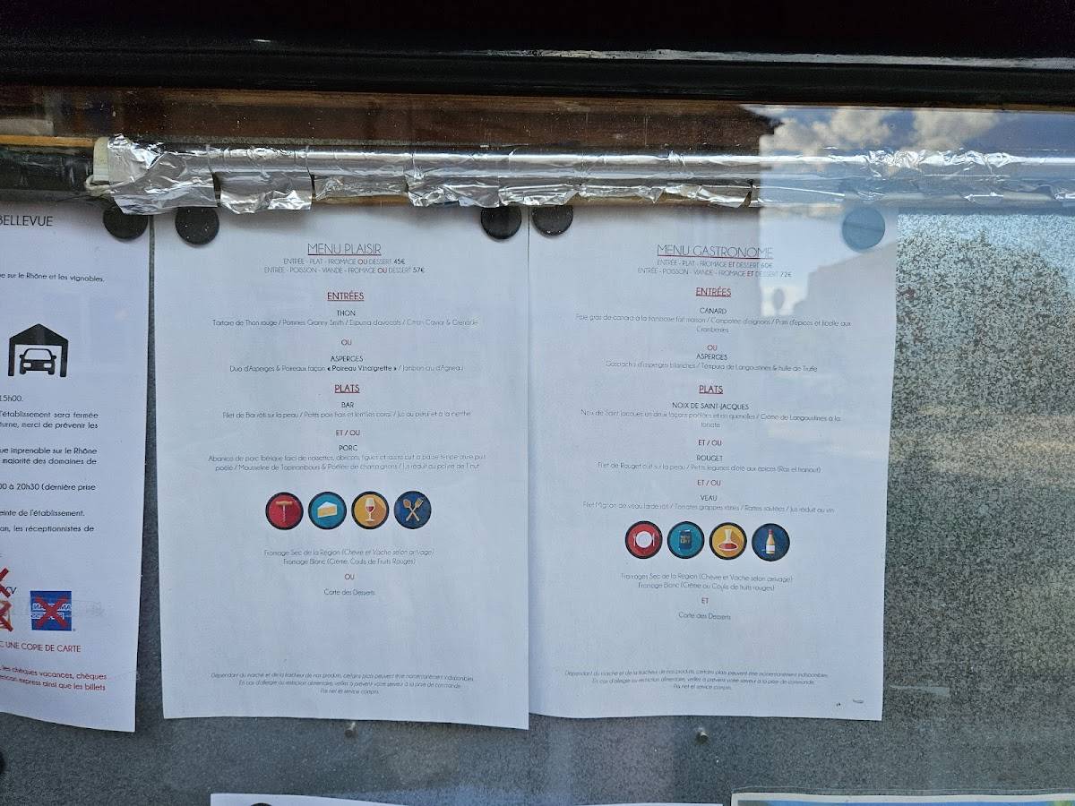 Menu au Hôtel Le Bellevue | Roches-de-Condrieu restaurant, Les Roches ...