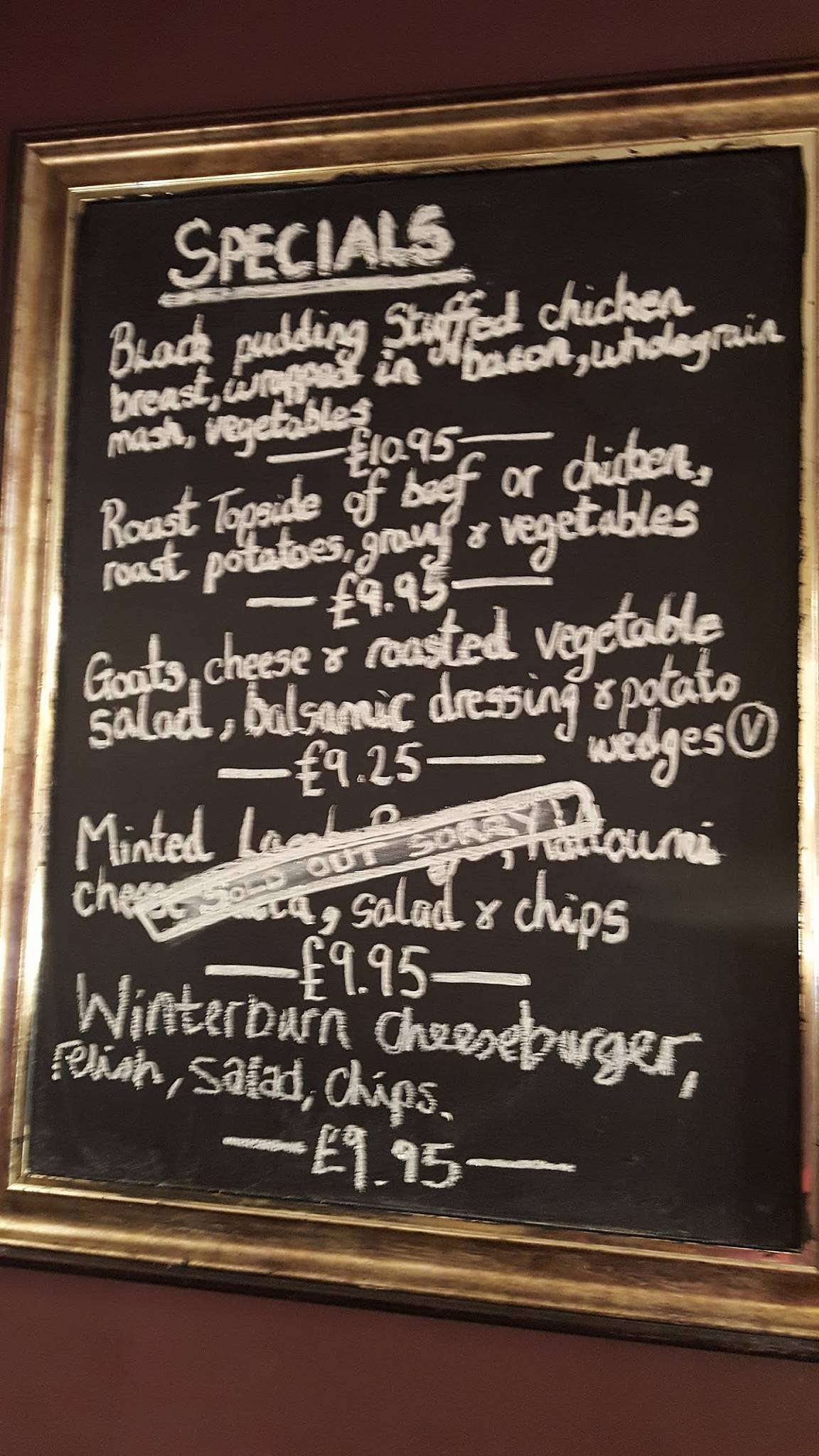 Menu at The Winterburn pub & bar, Halifax