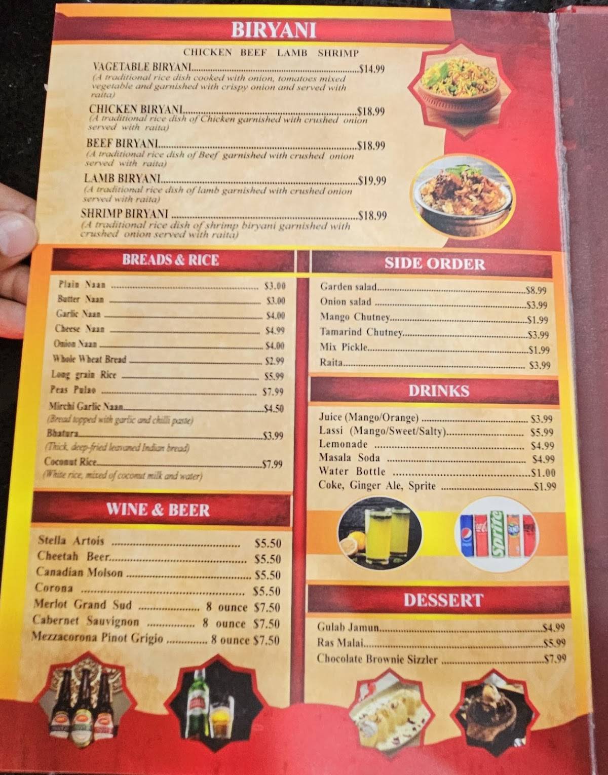 Menu at Indian hut waterdown restaurant, Hamilton