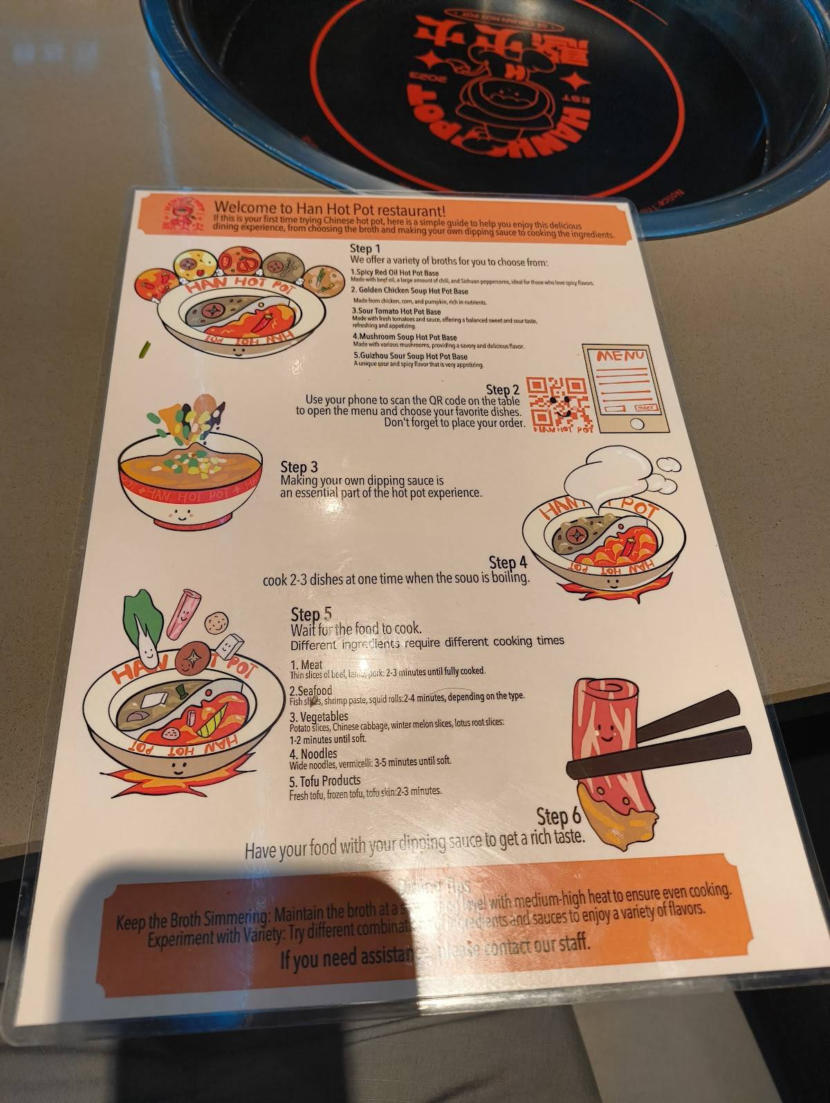 Menu at 憨火火 Han hot pot restaurant, Auckland