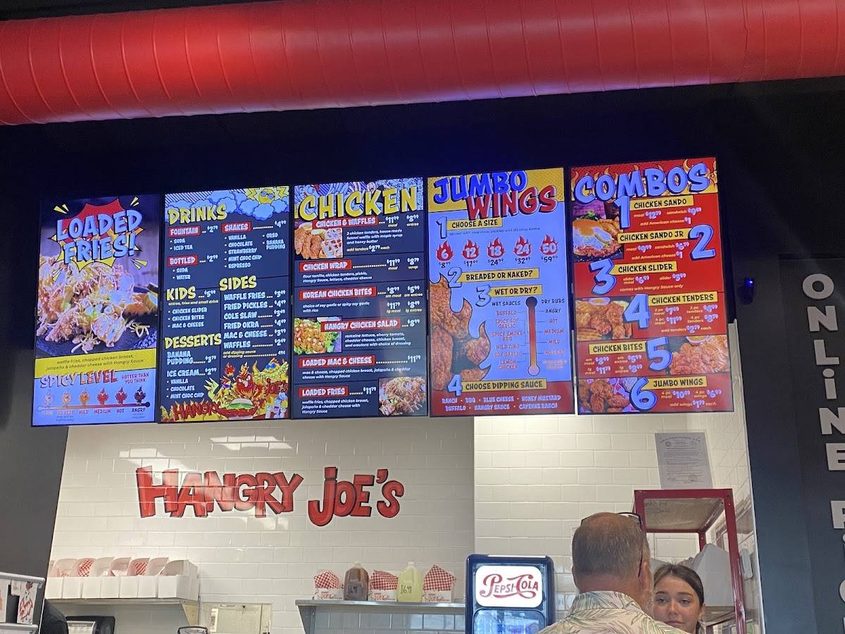 Menu at Hangry Joe's Hot Chicken & Wings restaurant, Cullman