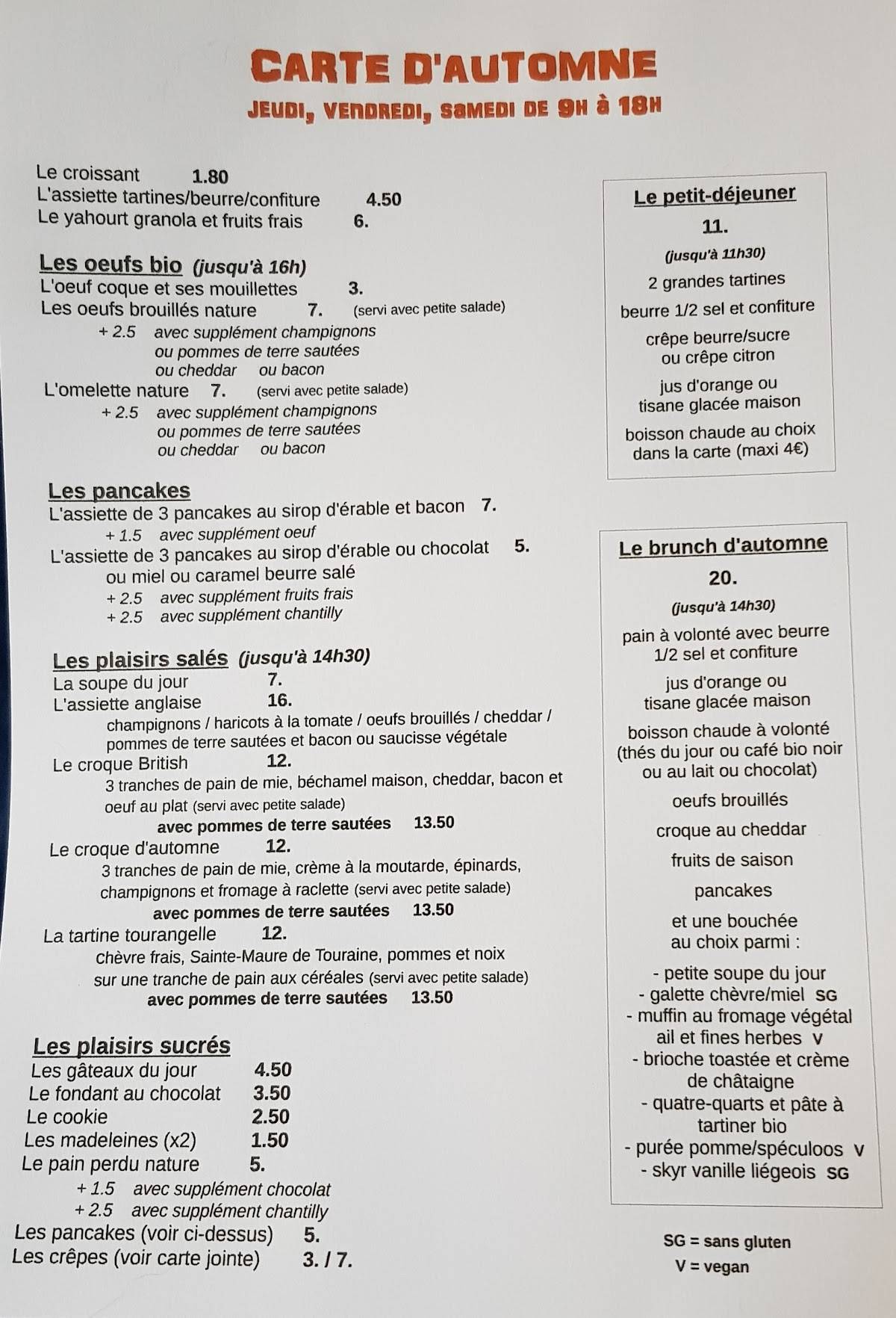 Menu au Hansel et Gretel restaurant, Tours, 74 rue Colbert