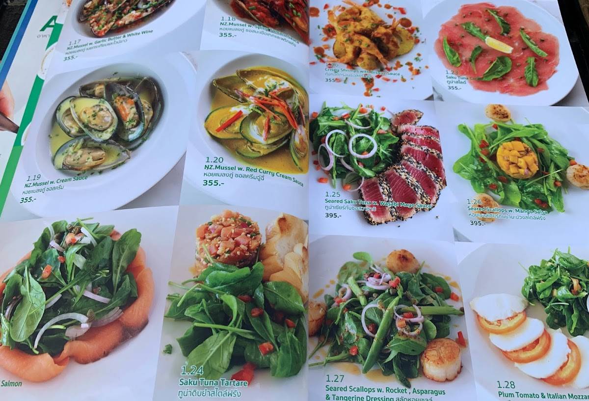 Menu at Happy Elephant restaurant, Ko Samui