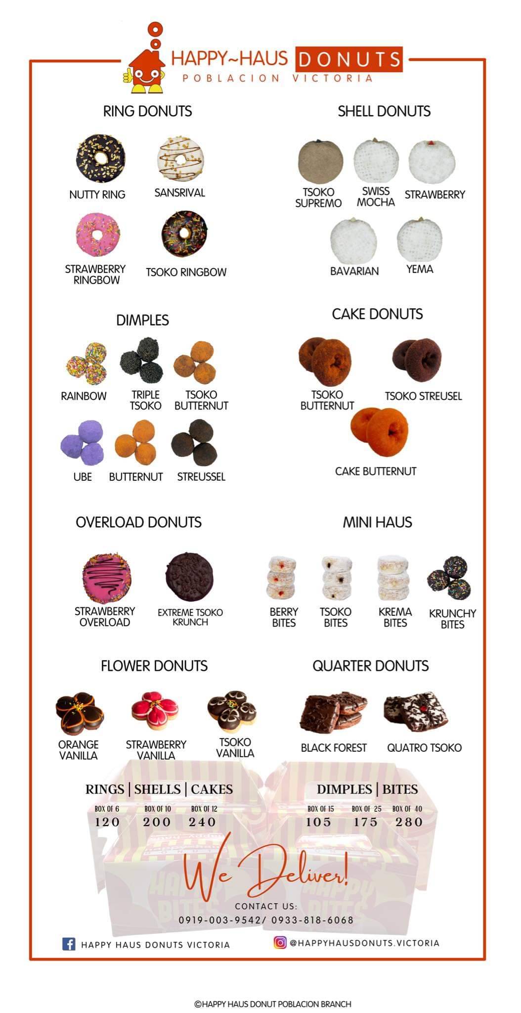 Carta de Happy~Haus Donuts (Victoria, Poblacion), Victoria