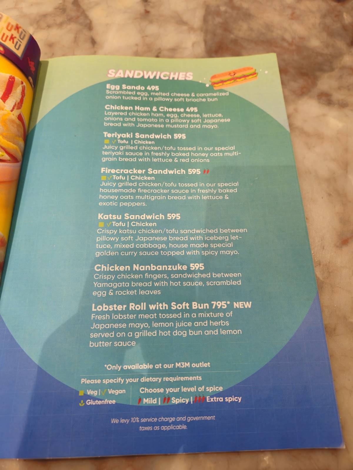 Menu at Harajuku Tokyo Cafe, Gurugram, Ambience Mall 3