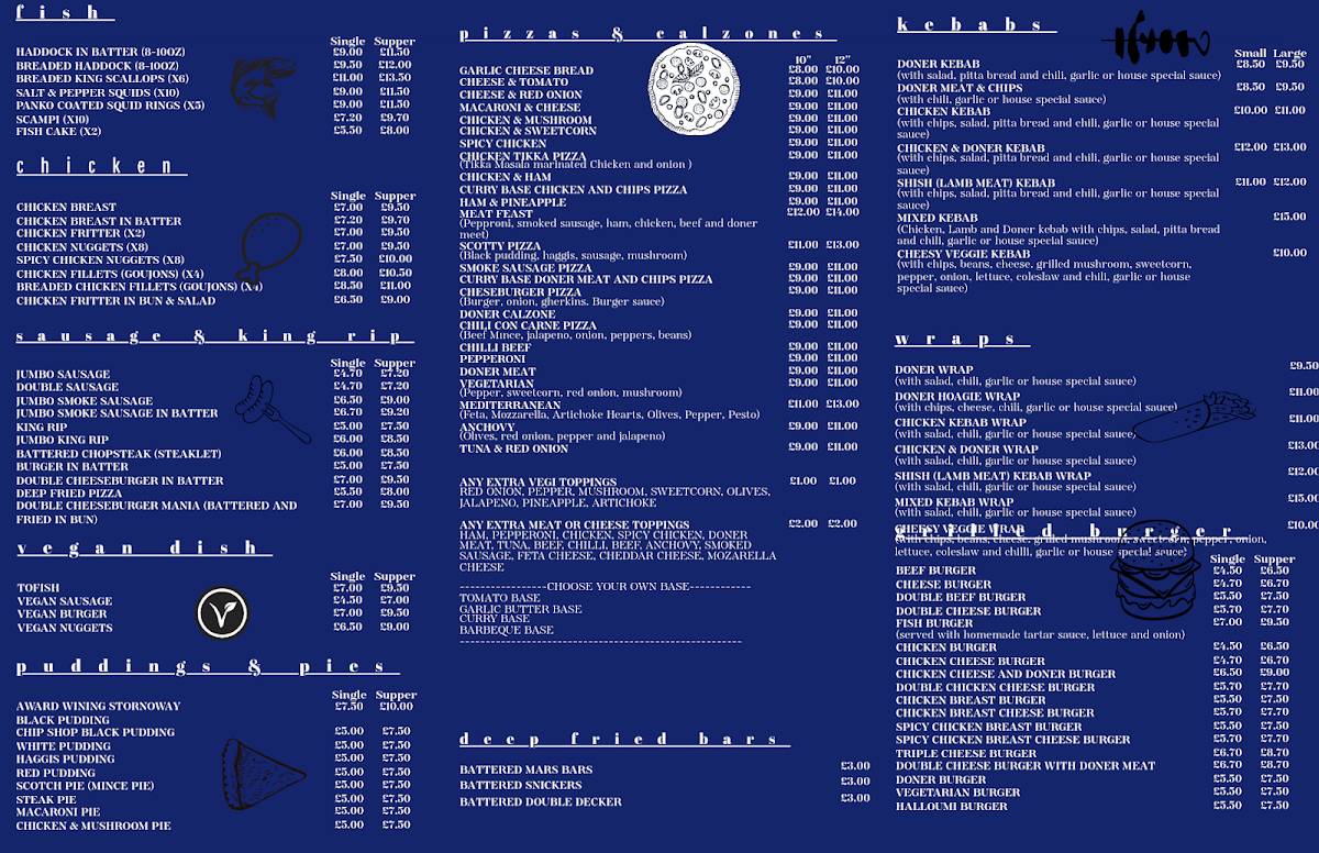 Menu at Harbour Fish & Chips fast food, Avoch