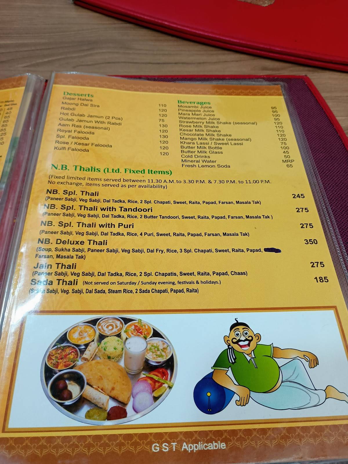Menu at Hari Om Nanumal Bhojraj, Navi Mumbai, 1
