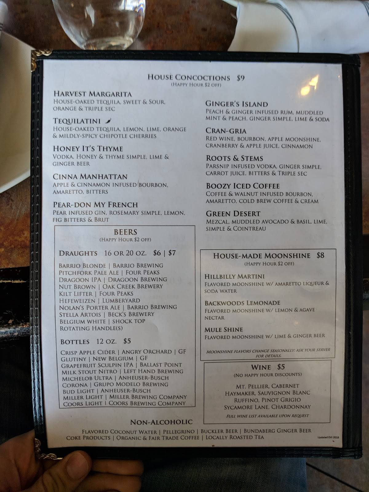 Menu at Harvest Restaurant, Tucson, E River Rd #201