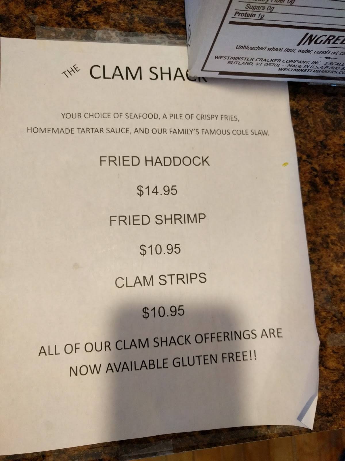 Menu at Smithsonian Cafe and Chowderhouse, Hatfield