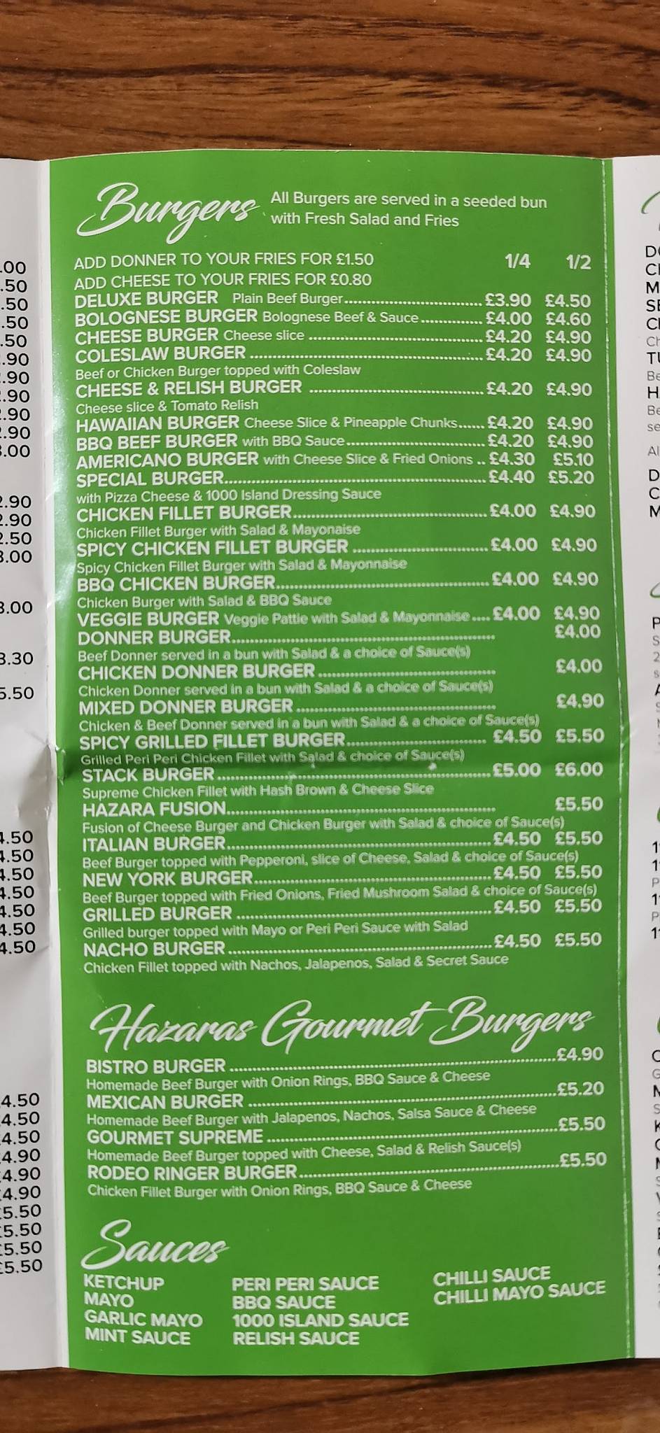 Menu at Hazara Pizza Hut restaurant, Wakefield