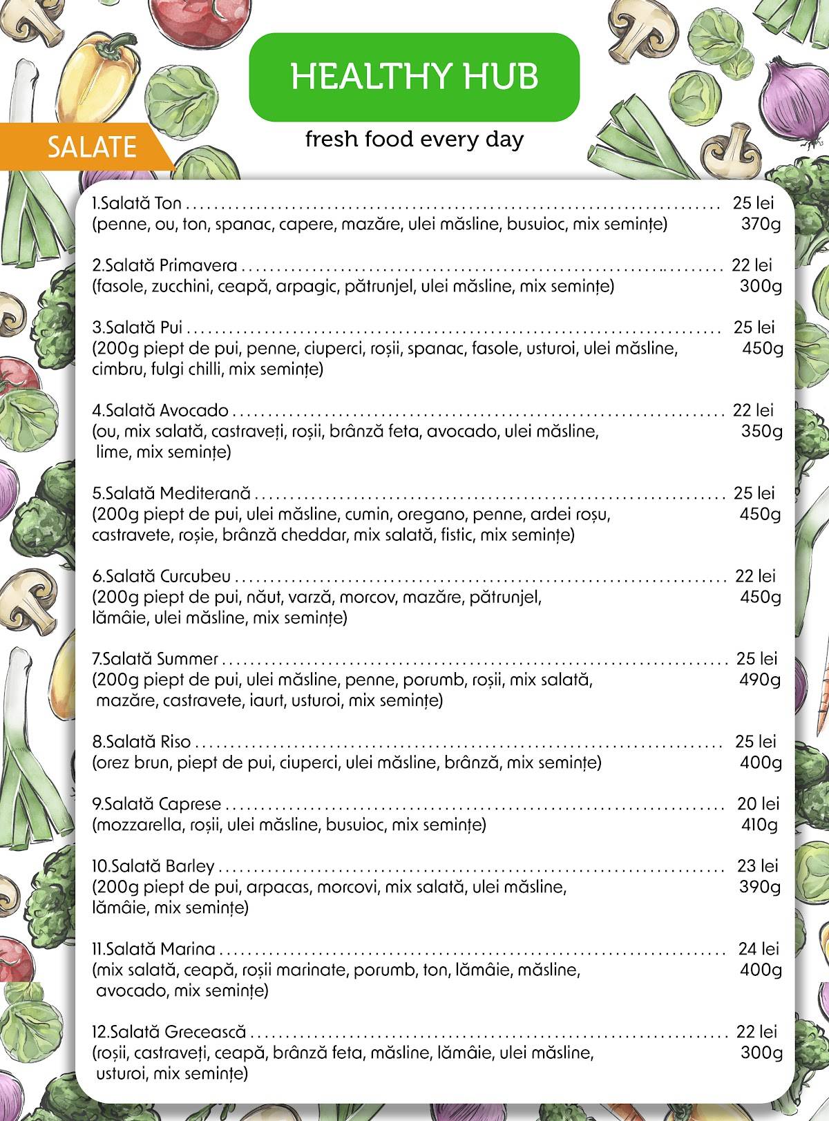 Speisekarte von Healthy Hub, Dej