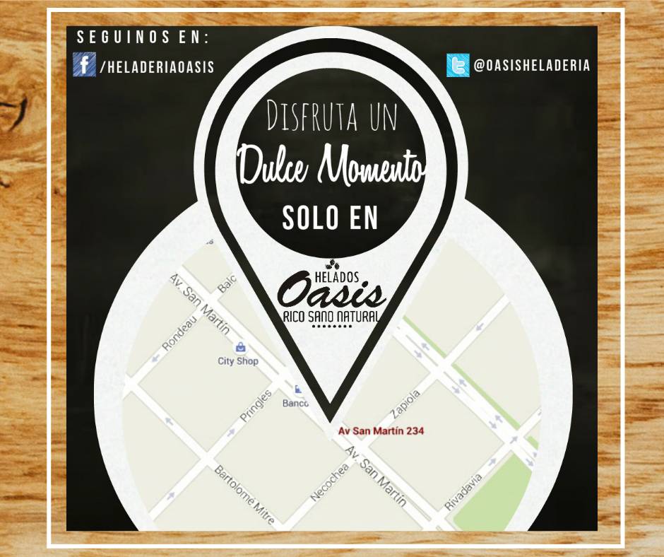 Menu at Heladería 'Oasis' Helados Artesanales, San Carlos de Bolívar