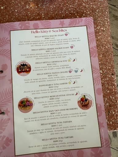 Menu at Hello Kitty Café Cancún, Cancún