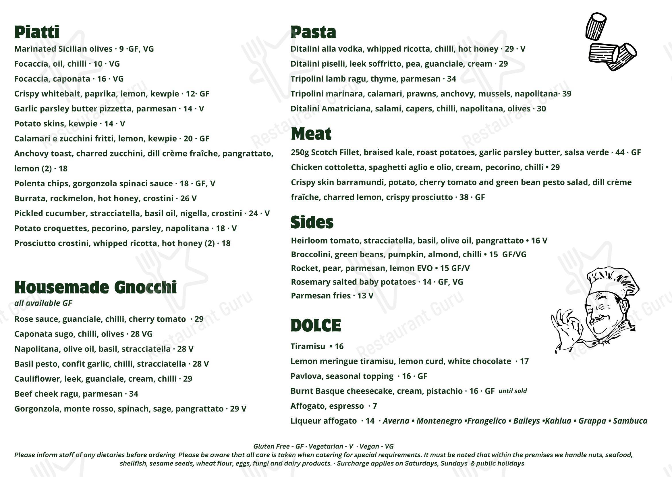 Menu at Hello Neighbour Artusi By Night restaurant, Hyde Park