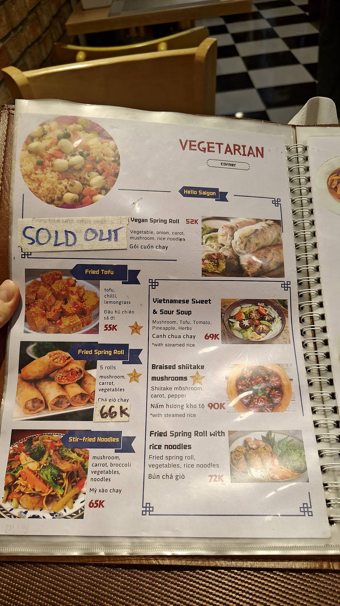 Menu at Hello SaiGon Restaurant, Ho Chi Minh City