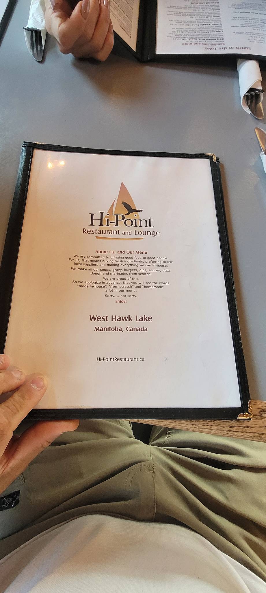 Menu at Hi-Point Restaurant & Lounge, West Hawk Lake