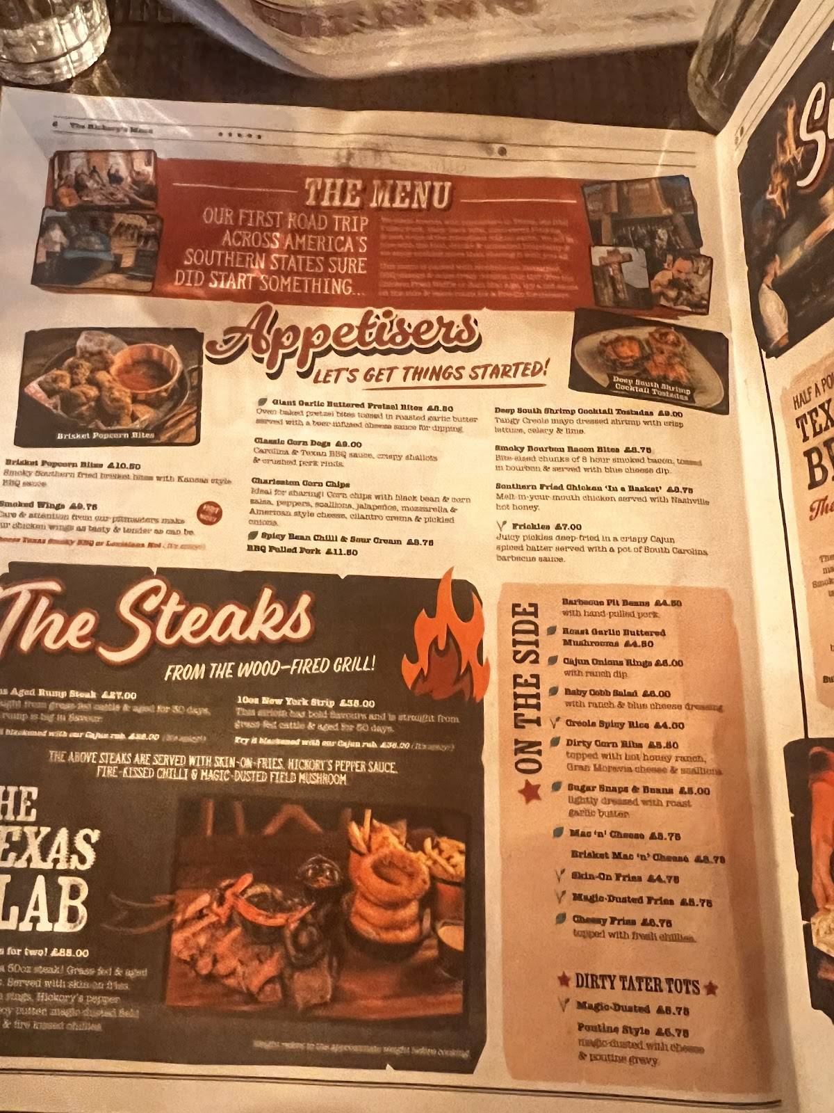 Menu at Hickory's Smokehouse Gloucester restaurant, Gloucester