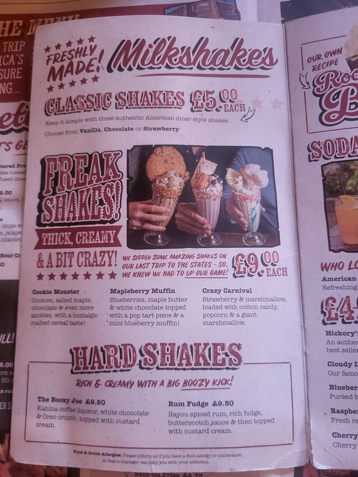 Menu at Hickory's Smokehouse Gloucester restaurant, Gloucester
