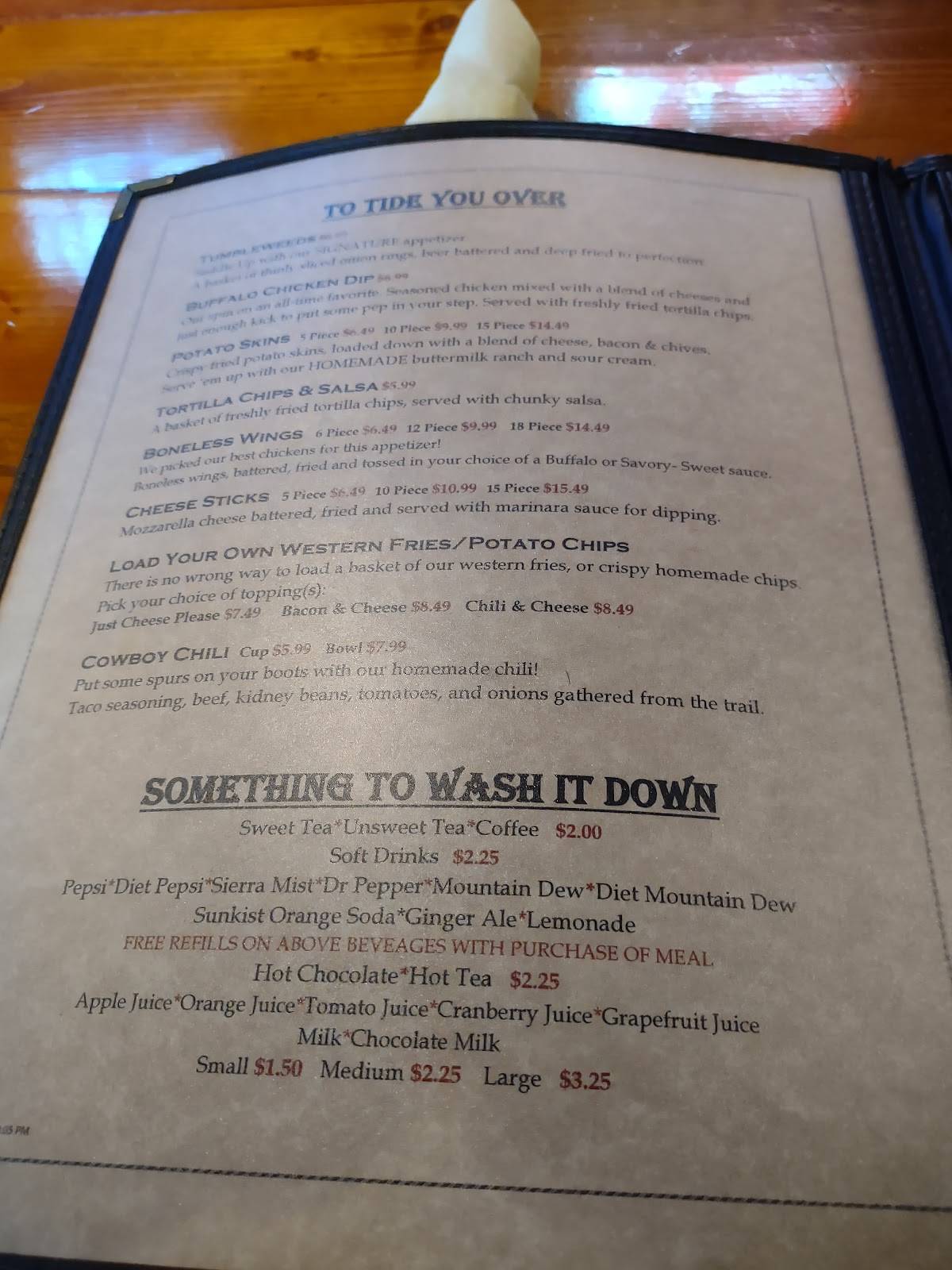 Menu at Hitch-N Post Restaurant, Williamston