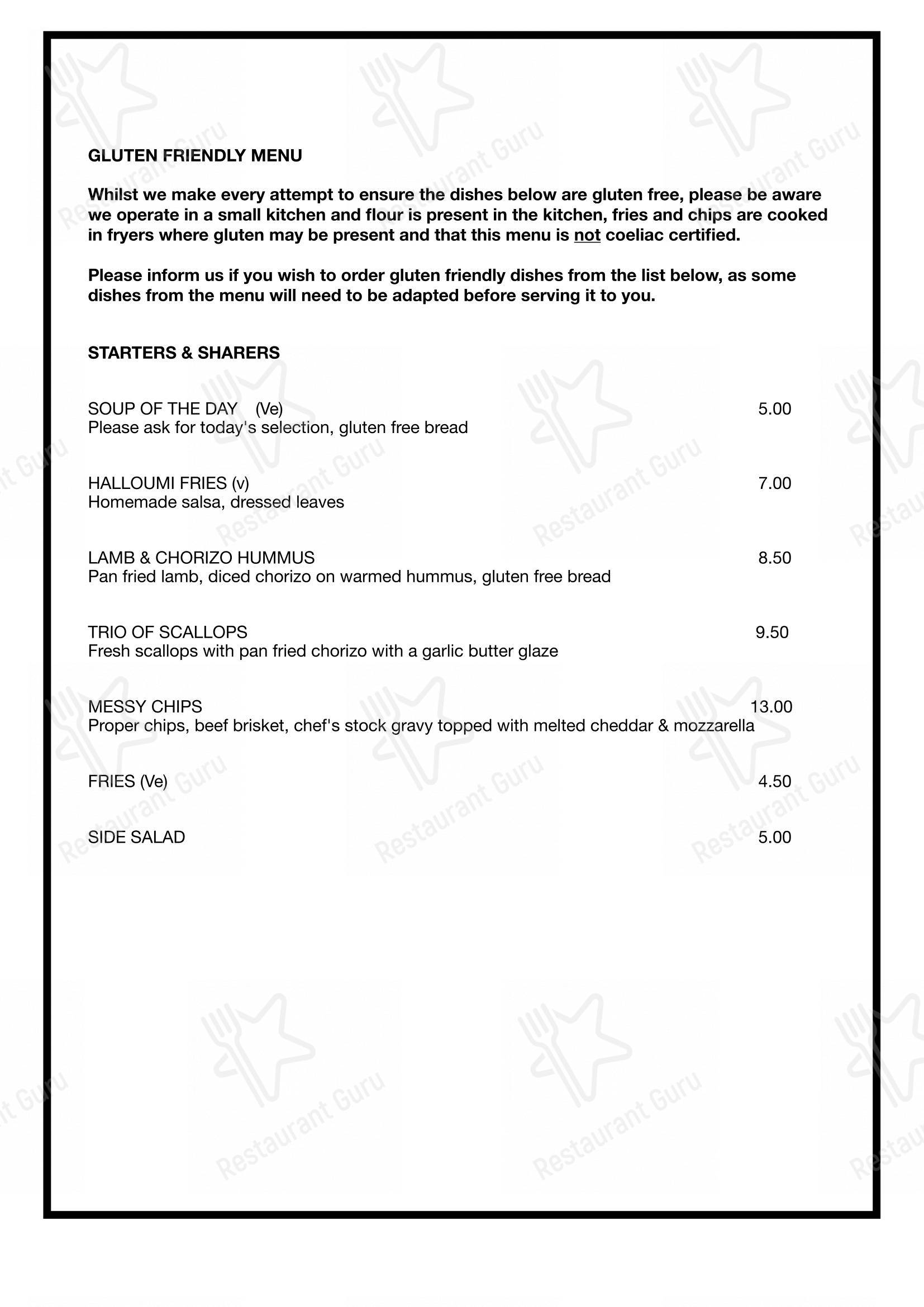 Menu at Holts Arms pub & bar, Wigan