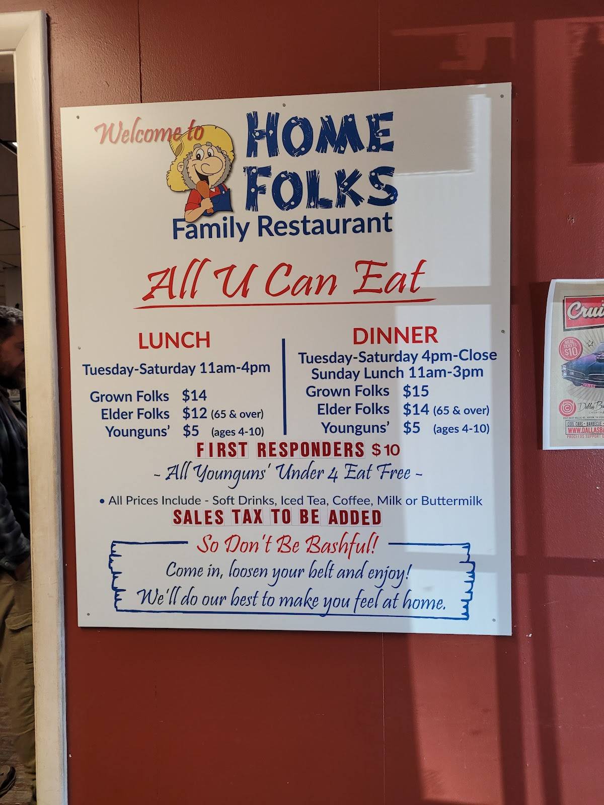 Menu at Home Folks Family Restaurant, Soddy-Daisy