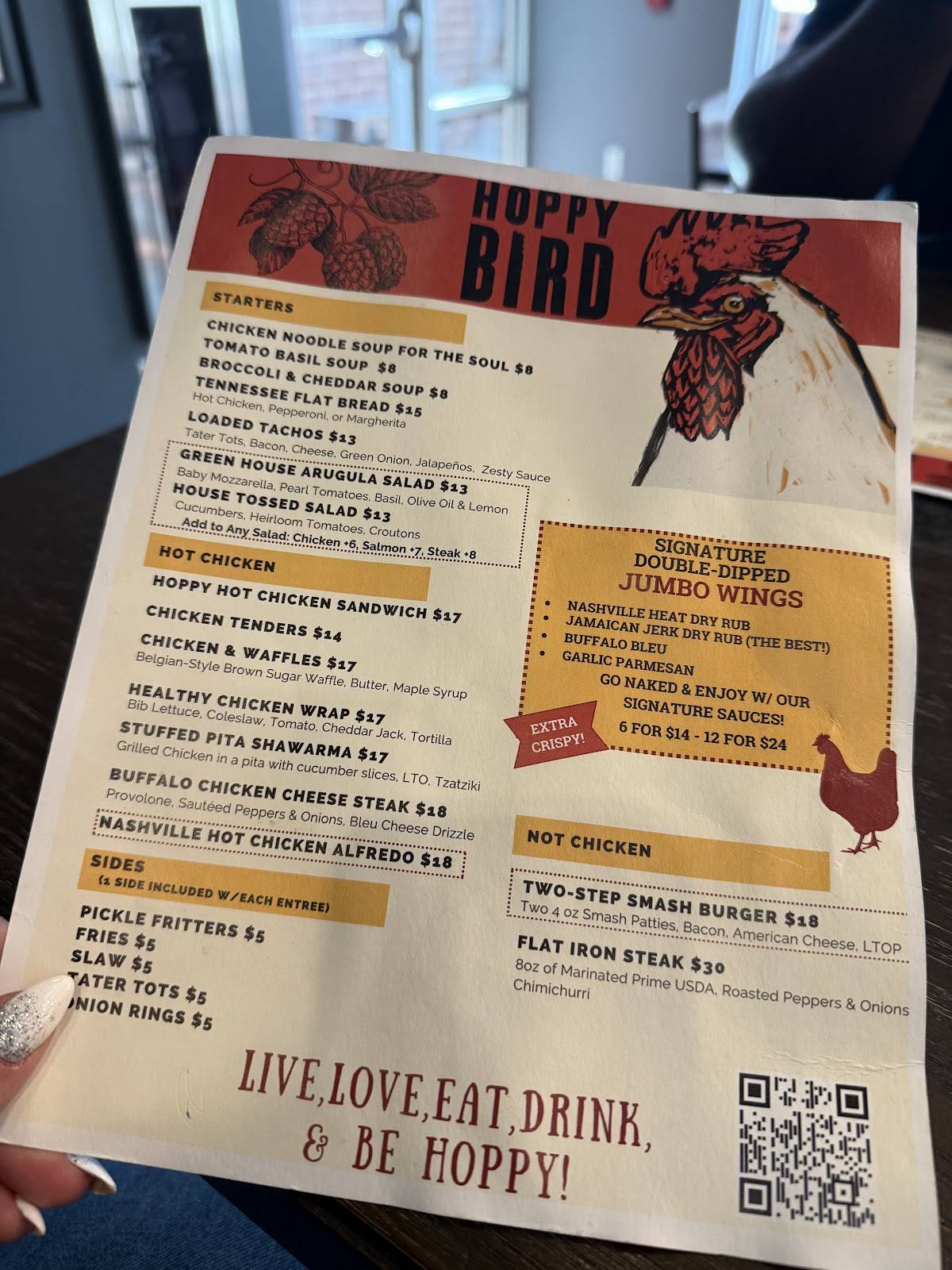 Menu at Hoppy Bird Restaurant & Bar, Nashville