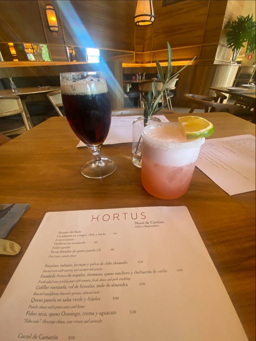 Menu at Hortus restaurant, San Miguel de Allende