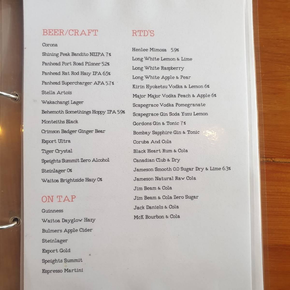 Menu at Hot Fridays - Bar & Eatery, Hawera