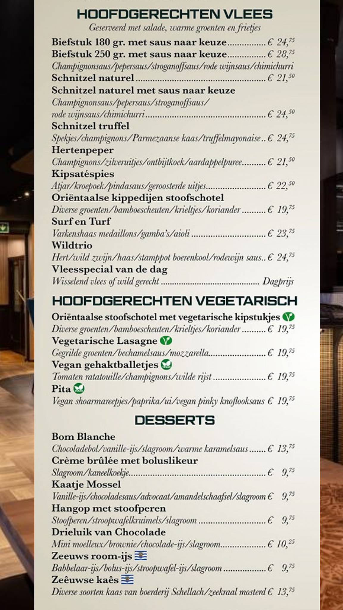 Menu at Hotel Cafe Restaurant Bom, Burgh-Haamstede