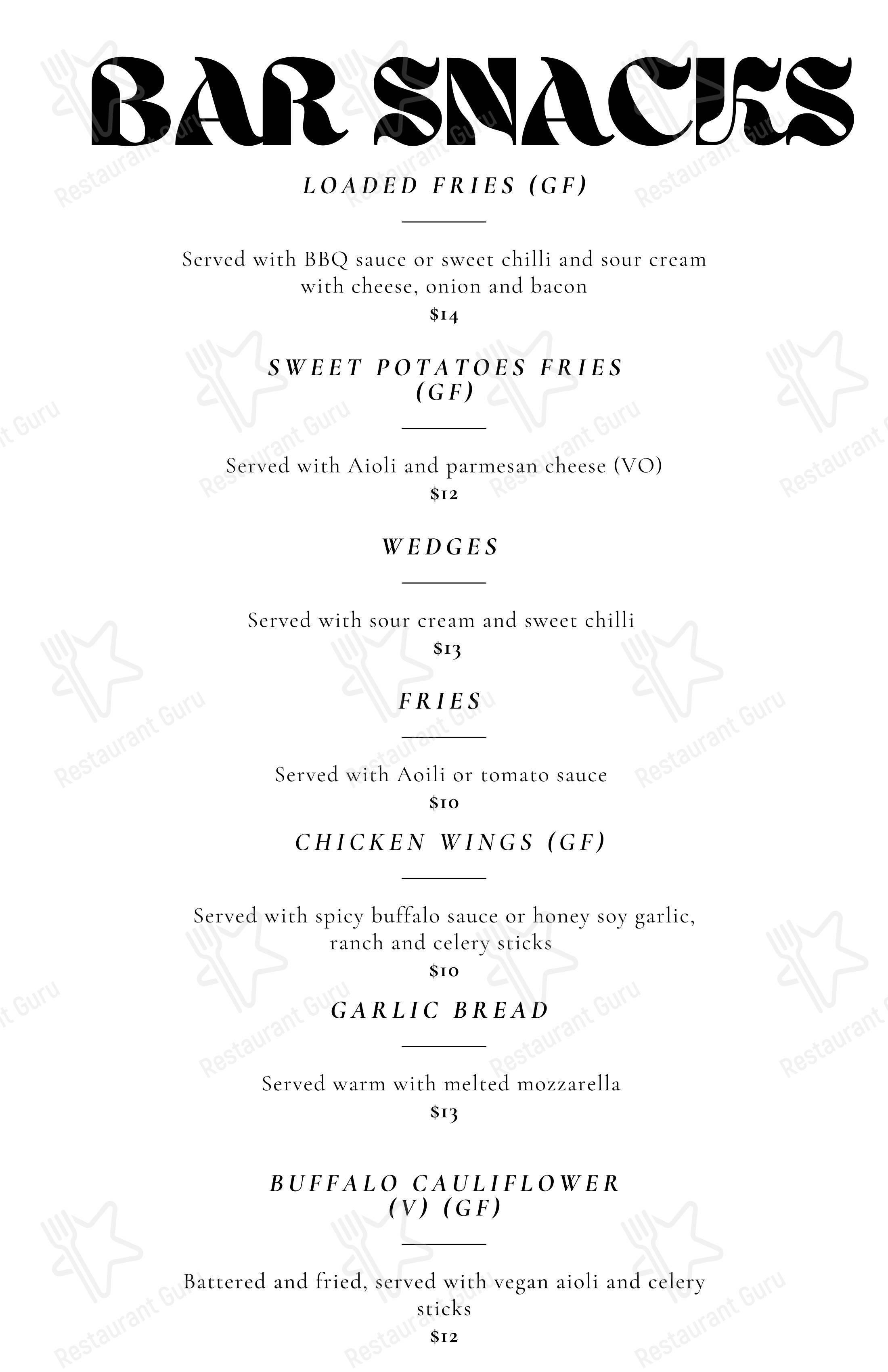 Menu at Hotel Metropole restaurant, Ipswich, 253 Brisbane St