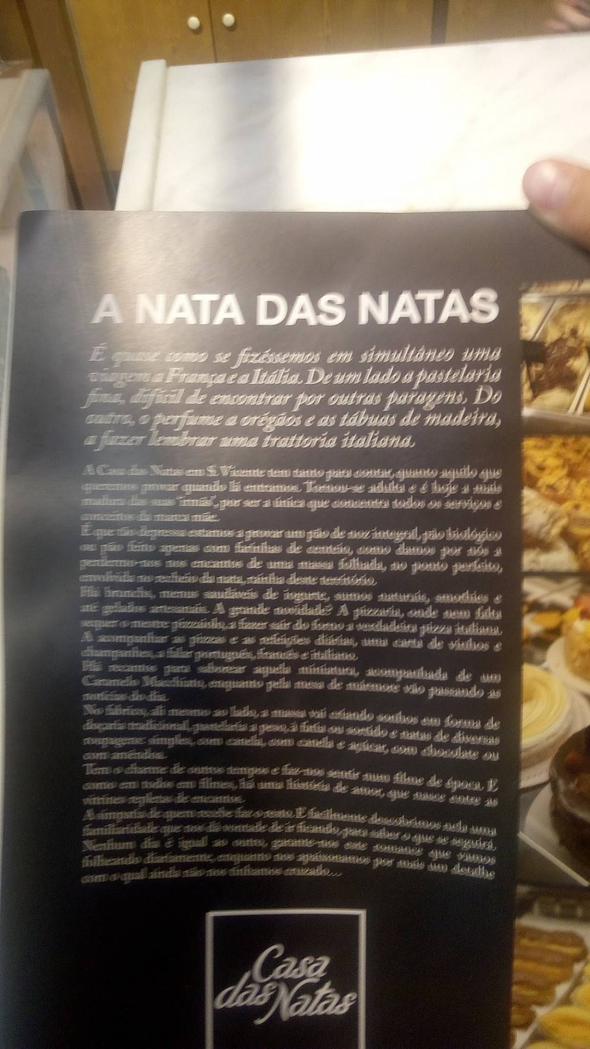 Menu em Casa das Natas café, Braga, R. Mário de Almeida 57