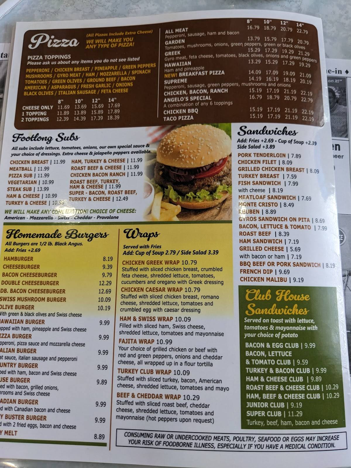 Menu at Howe restaurant, Howe, IN-9