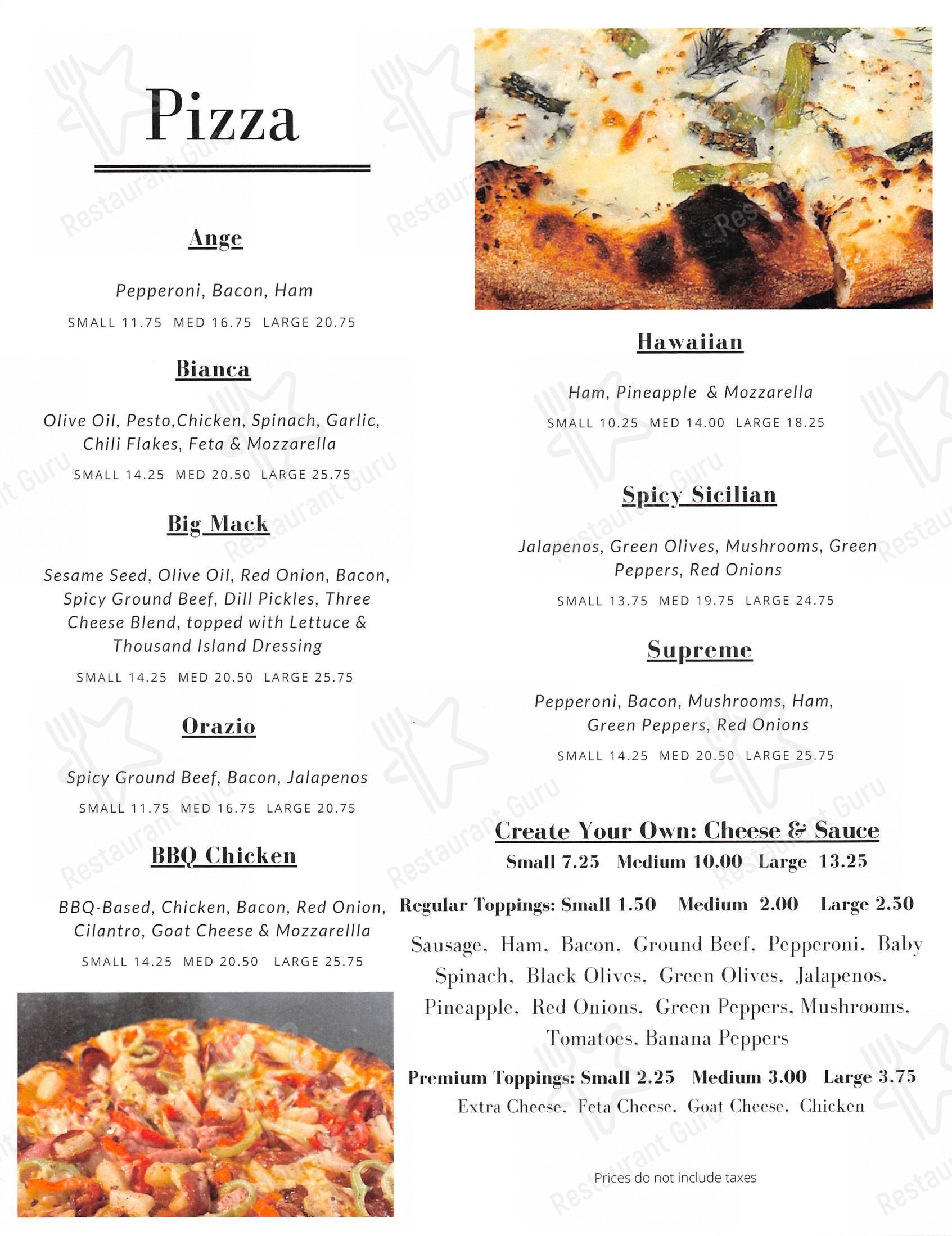 Menu at Howl At The Moon pub & bar, Kitchener