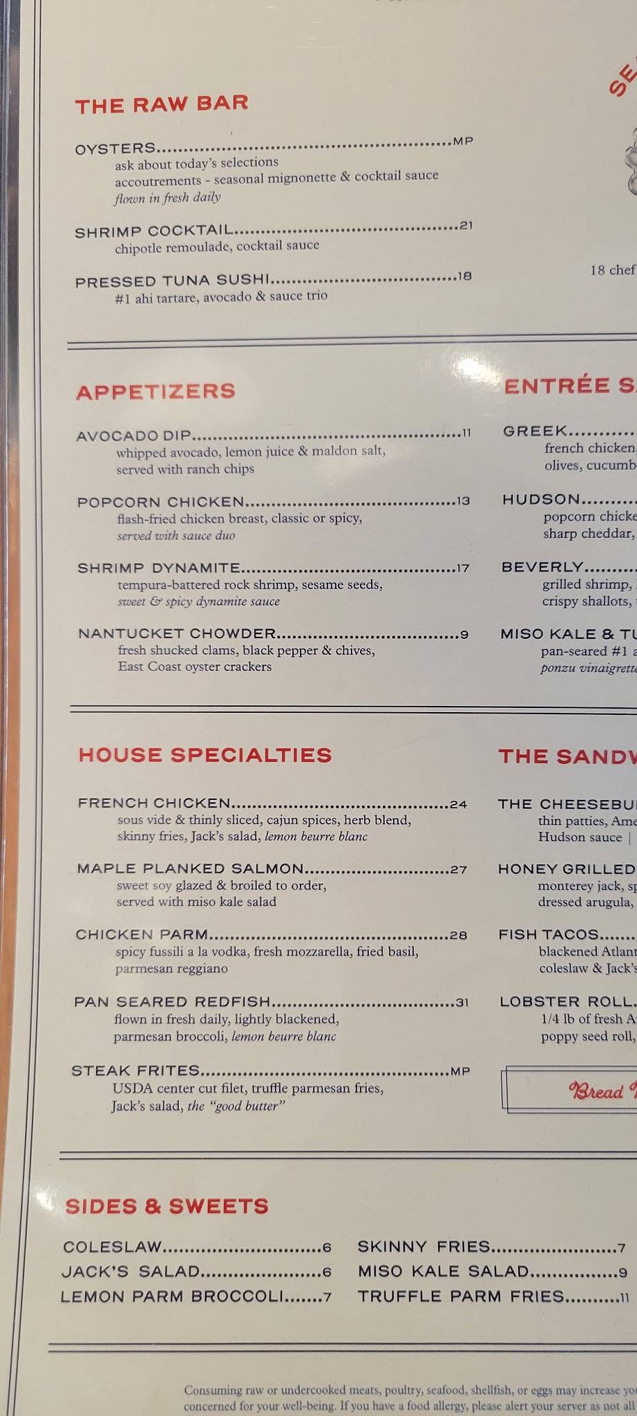 Menu at Hudson House restaurant, Addison, Belt Line Rd