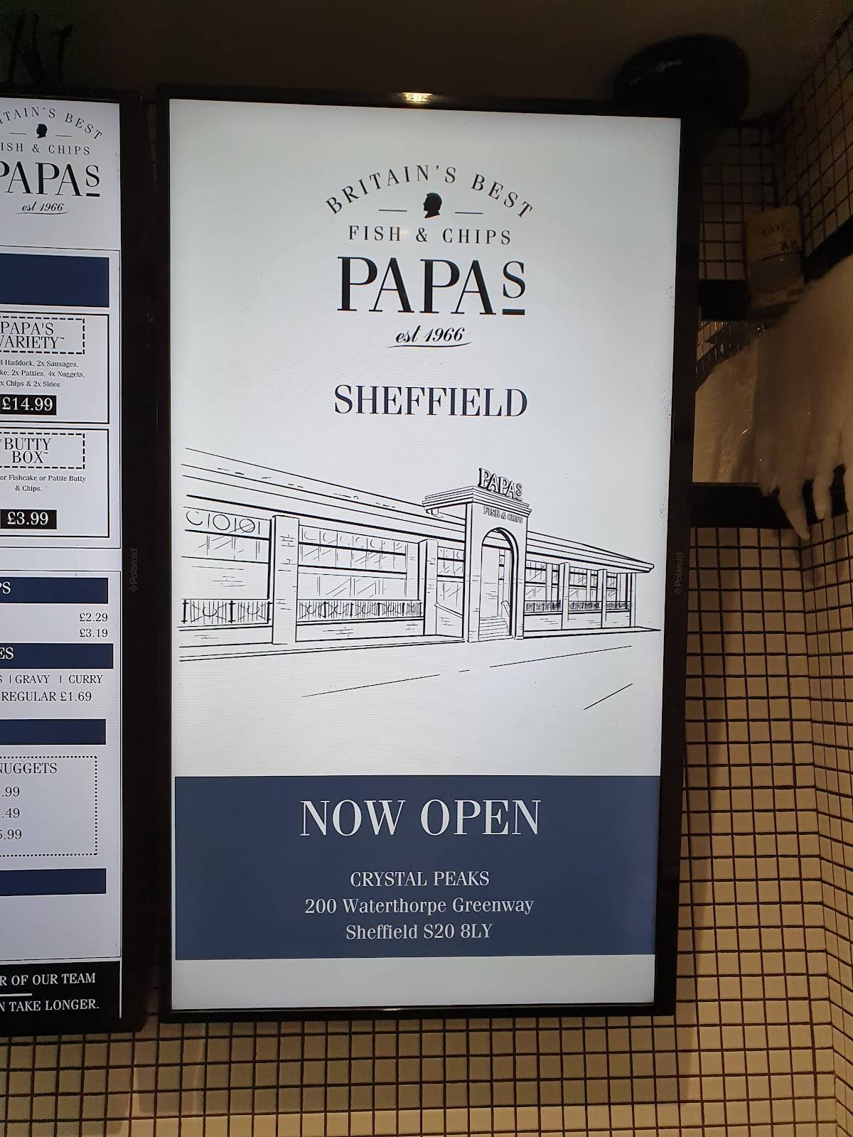 Menu at Papa's Fish & Chips restaurant, Willerby, Great Gutter Ln W
