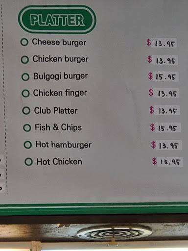 Menu at Hungries Diner restaurant, Moncton