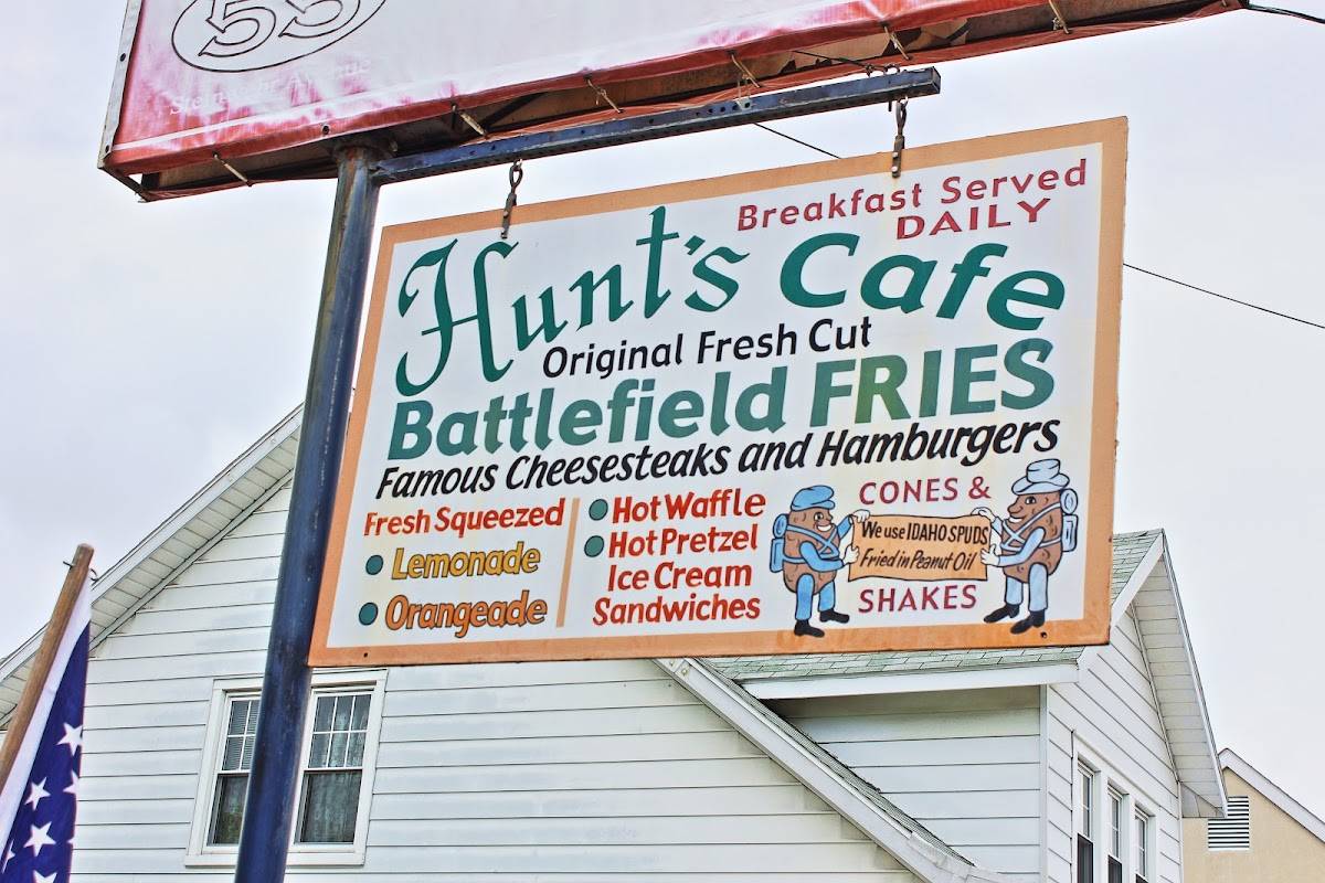 Menu at Hunt's Battlefield Fries cafe, Gettysburg
