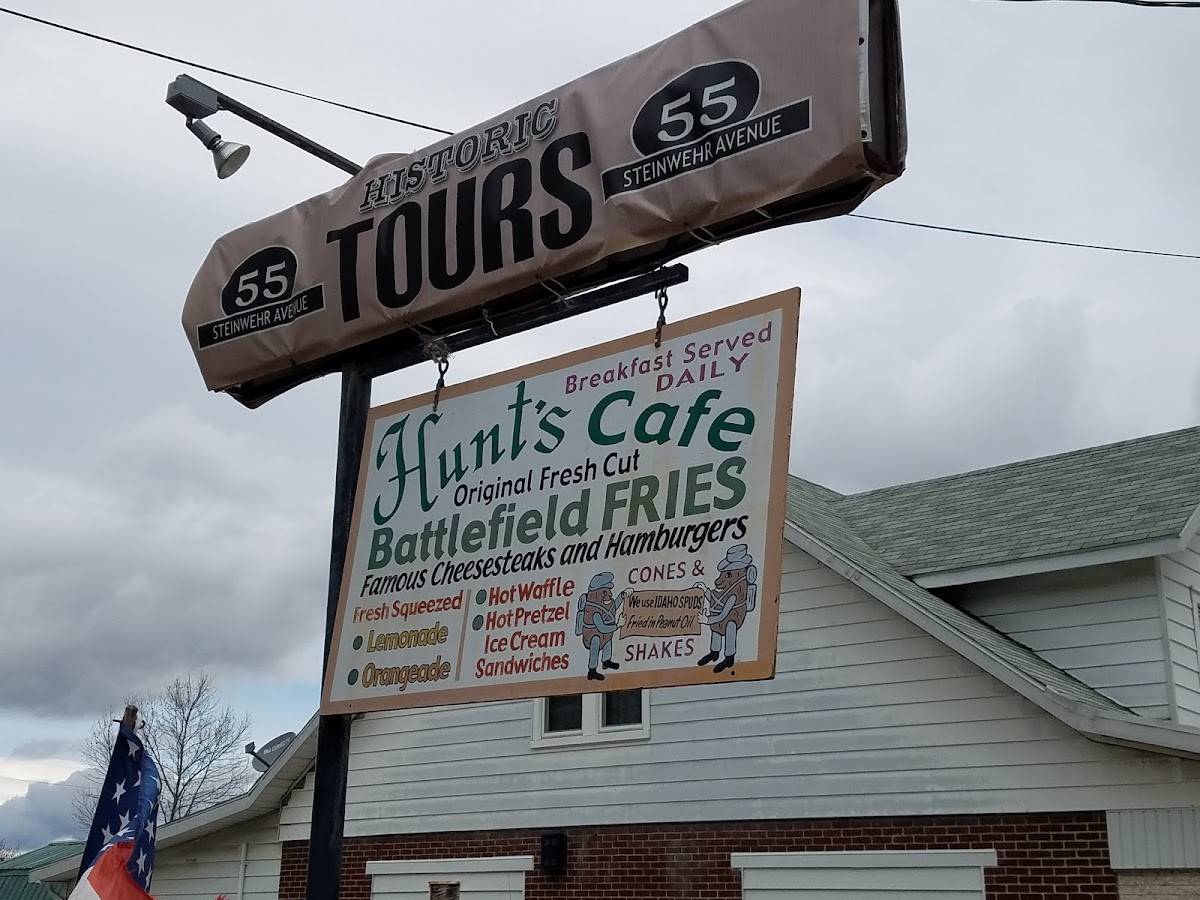 Menu at Hunt's Battlefield Fries cafe, Gettysburg