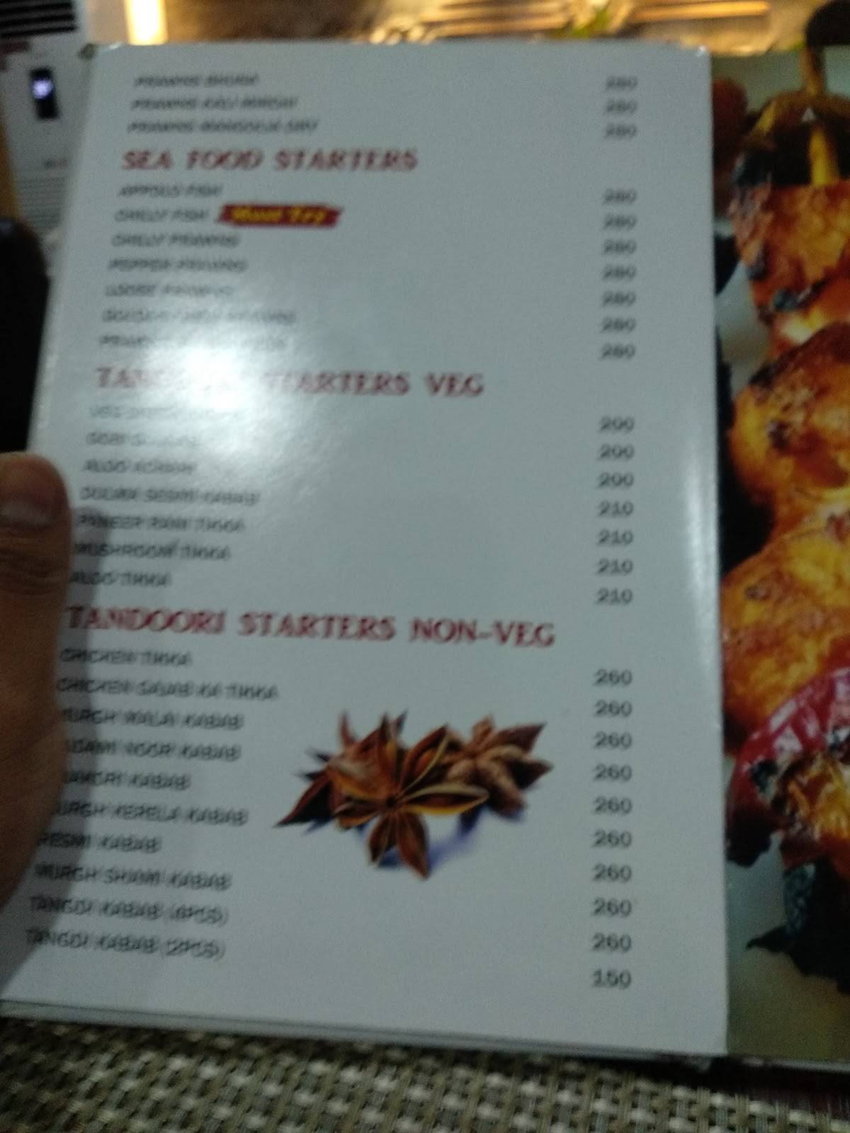 Menu at Bahar Biryani Cafe, Hyderabad, 8-15-142
