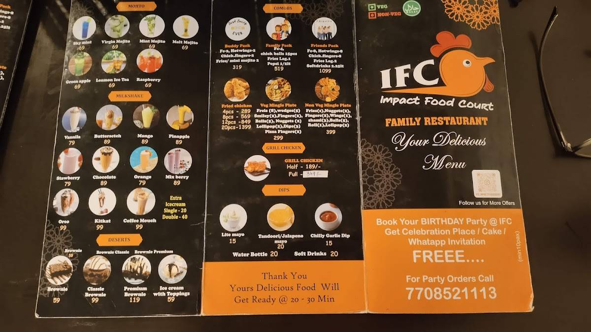 Menu at IFC IMPACT FOOD COURT, Komarapalayam, Ellappan Street